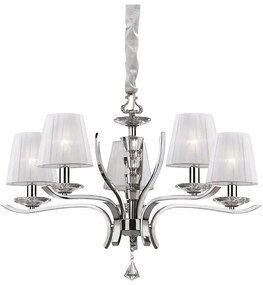 Ideal Lux - Lustr na řetězu PEGASO 5xE14/28W/230V pr. 72 cm lesklý chrom