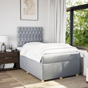 Box spring postel s matrací světle šedá 120 x 200 cm textil 3291254