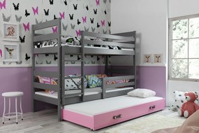 BMS Group Dětská patrová postel s přistýlkou ERYK grafit Velikost postele: 200x90 cm, Barva šuplíku: Grafit