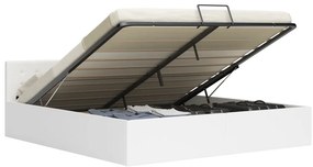 Rám postele s úložným prostorem bílý umělá kůže 160 x 200 cm 285520