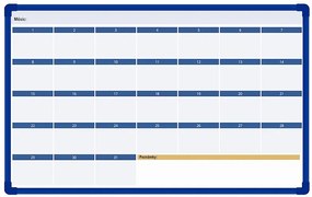 Tabule s obrázkem kalendář 80 x 50 cm (modrá)