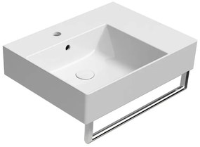 GSI Kube X umyvadlo 60 x 47 cm s otvorem pro baterii s přepadem odkládací plocha vpravo keramické bílá Extra Glaze 9438111