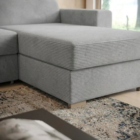 Rohová rozkládací sedací souprava do L MOKKA, 236 cm, s úložným prostorem Roh pohovky: Levý roh, Barva látky Poso: Černá (Poso 135)
