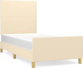 Rám postele bez matrací krémově 90x200 cm textil 3124868