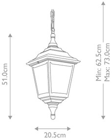 Elstead KERRY-CHAIN - Venkovní lustr KERRY 1xE27/100W/230V IP44