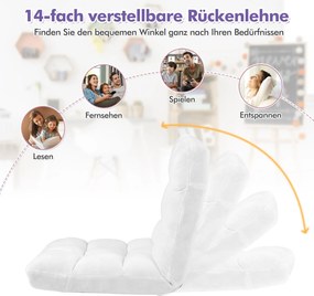 Costway Rozkládací křeslo Lazy Sofa Lazy Tatami Floor Cushion White