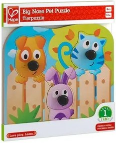 Hape Puzzle s úchytkami - Domácí zvířátka / od 1 let