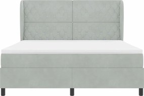 Postel s boxspringem s matrací Světle šedá 200 x 180 cm samet 3340886