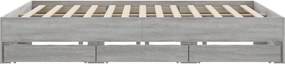 Rám postele se zásuvkami šedý sonoma 200 x 200 cm kompozit 3207250