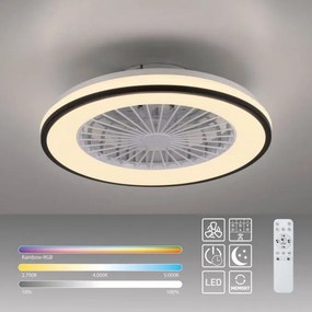 LD 14447-18 LED stropní ventilátor CCT RGB změna barev dálkový ovladač, RGB/2700-6500K - JUST LIGHT