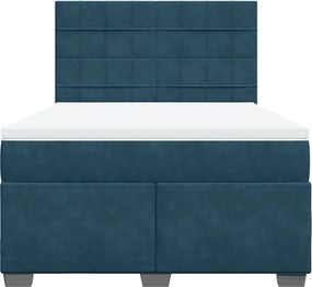 Box spring postel s matrací modrá 160 x 200 cm samet 3293258