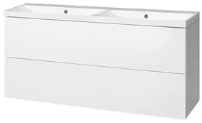 Mereo Aira, koupelnová skříňka s umyvadlem z litého mramoru 121 cm, bílá CN713M