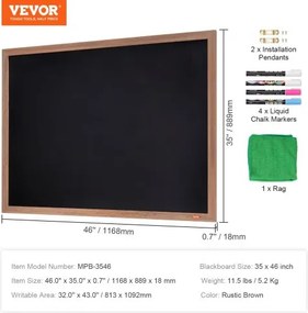 Magnetická tabule, závěsné cedule s křídami a gumou – MPB-3546