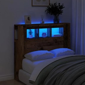 Čelo postele s LED old wood 120x18,5x103,5 cm kompozitní dřevo