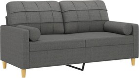 2místná pohovka s polštáři tmavě šedá 140 cm textil 3200783