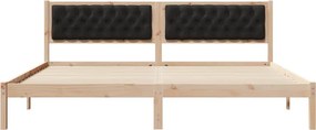 Rám postele s čelo Černá 200 x 200 cm Masivní borové dřevo 3394235