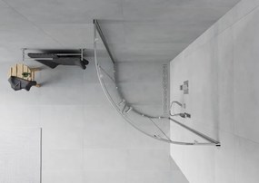 Mexen Rio, čtvrtkruhový sprchový kout 80 x 80 cm, 6mm čiré sklo, chromový profil, 863-080-080-01-00