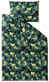 Mikroplyšové povlečení YELLOW BUTTERFLY tmavě zelené Rozměr povlečení: 70 x 90 cm | 140 x 220 cm