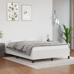 Rám postele bílá 140 x 190 cm umělá kůže - Default Title