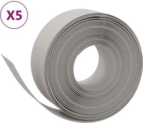 Travní lemy 5 ks šedé 10 m 20 cm polyethylen 3155455