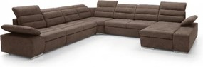 PCo Rohová sedací souprava KAMELOT IV do U, 365 cm Barva látky: Světle hnědá (Element 05), Roh pohovky: Pravý roh