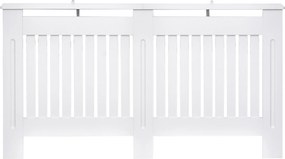 HOMCOM MDF Kryt Radiátoru se Šprušlemi, Kryt Radiátoru pro Domov a Kancelář, 152x19x81 cm, Bílý