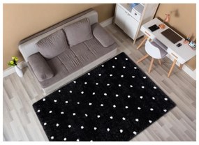 Kusový koberec shaggy Dots antracitový 80x150cm