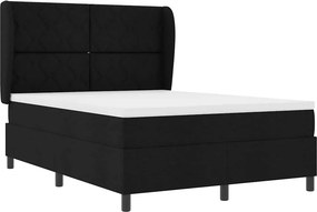 Postel s boxspringem s čelo Černá 140 x 190 cm textil 3340622
