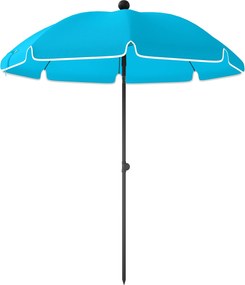 Plážový slunečník Outsunny Ø150 cm — voděodolný, nastavitelný sklon a výška, kotva do písku, skládací s obalem | Aosom