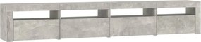 TV skříňka s LED osvětlením betonově šedá 240x35x40 cm 3152765