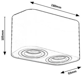 Rabalux 2053 - Bodové svítidlo KOBALD 2xGU10/42W/230V černá