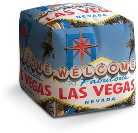 Sablio Taburet Cube Welcome to Las Vegas: 40x40x40 cm