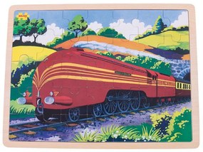 Bigjigs Toys Dřevěné puzzle historický vlak Vévodkyně z Hamiltnu 35 dílků
