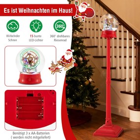 Costway 153 cm hudební vánoční pouliční lampa sněhová koule lucerna
