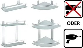 MSV TABARCA / Nástěnná polička / hliník / sklo / 30 cm