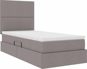 Postel s úložným prostorem a matrací Taupe 90 x 200 cm textil 3371694