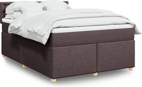 Box spring postel s matrací tmavě hnědá 160x200 cm textil 3289048