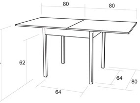 Bradop Jídelní stůl LUDVÍK 80/160×80 rozkládací S104 | Provedení: L - Olše