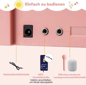 Costway Mini klávesnice s 25 klávesami a stojanem na noty a mikrofonem Dětské