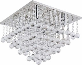 Toolight - Křišťálová stropní lampa 8xE14 60W 392203, chromová, OSW-04015