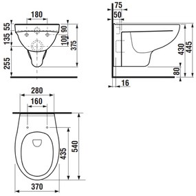 Jika Euroline - N EUROLINE - N SET Závěsné wc se sedátkem, uzavřený splachovací okruh -  H8663700000001