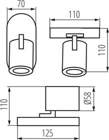 Svítidlo Kanlux LAURIN EL-1O W GU10 29120