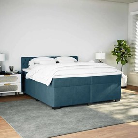 Box spring postel s matrací modrá 200 x 200 cm samet 3288712