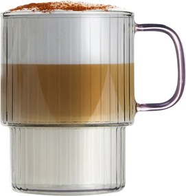 Růžové skleněné hrnky v sadě 2 ks na cappuccino 350 ml Livio – Vialli Design