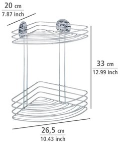 WENKO 18914100-Rohová police TURBO-LOC RUND STAHL 26,5x33 cm lesk. chrom