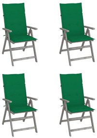 Zahradní polohovací židle s poduškami 4 ks masivní akácie,  3065382