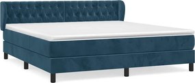 Box spring postel s matrací tmavě modrá 160x200 cm samet 3127683