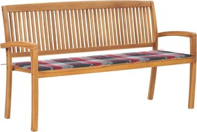vidaXL Marketos Stohovatelná zahradní lavice s poduškou 159 cm masivní teak