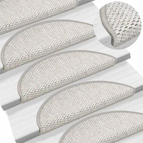 Samolepící nášlapy na schody vzhled sisal 30ks 56x17x3cm béžové 3365858