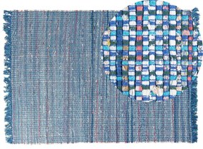 Modrý bavlněný koberec 140x200 cm BESNI Beliani